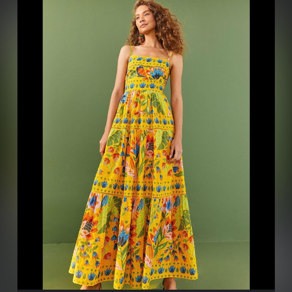 Farm Rio Summer Garden Maxi Dress - Gem